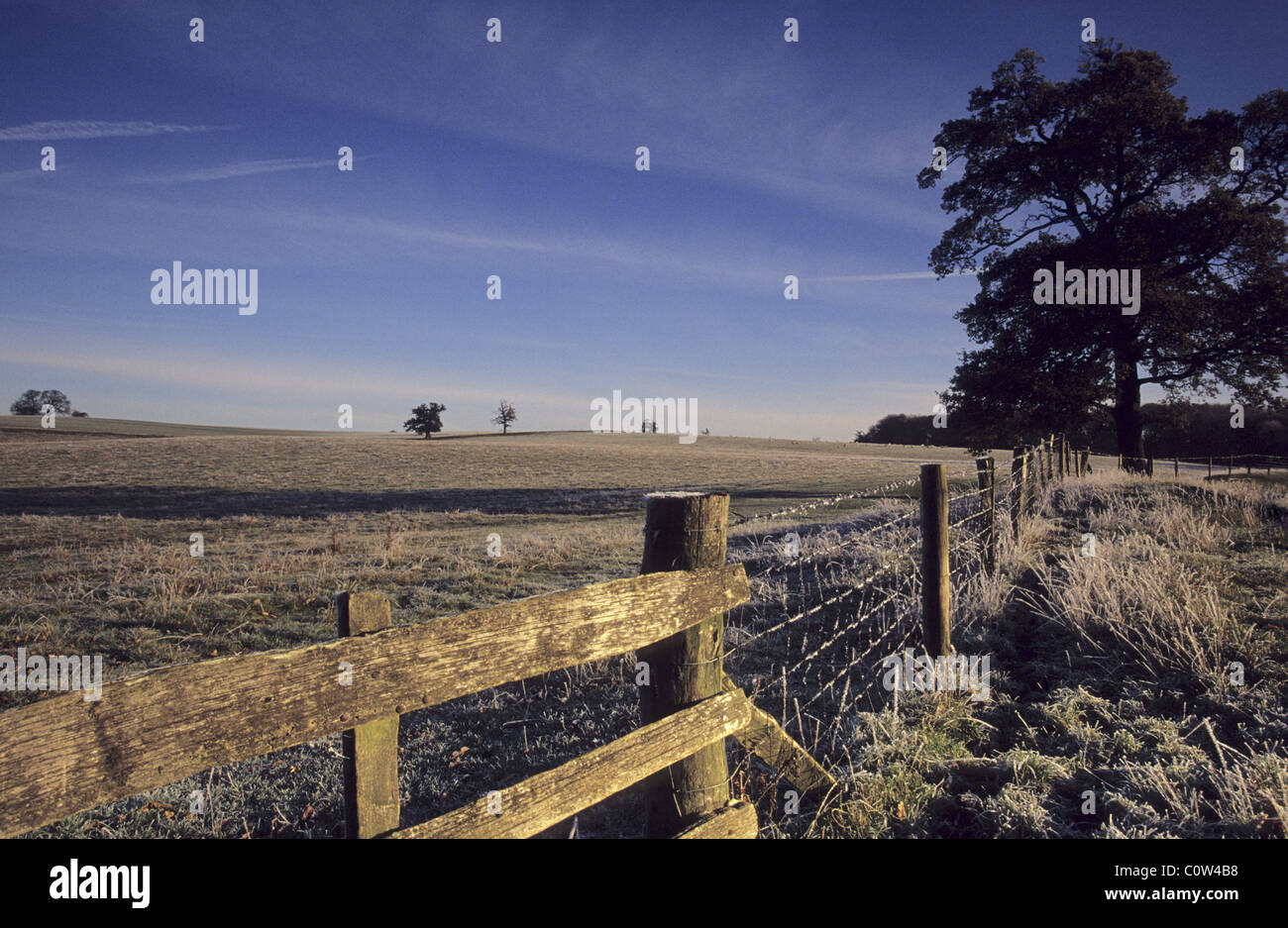 Rural countryside used for farming at Fawsley Estate near Badby ...