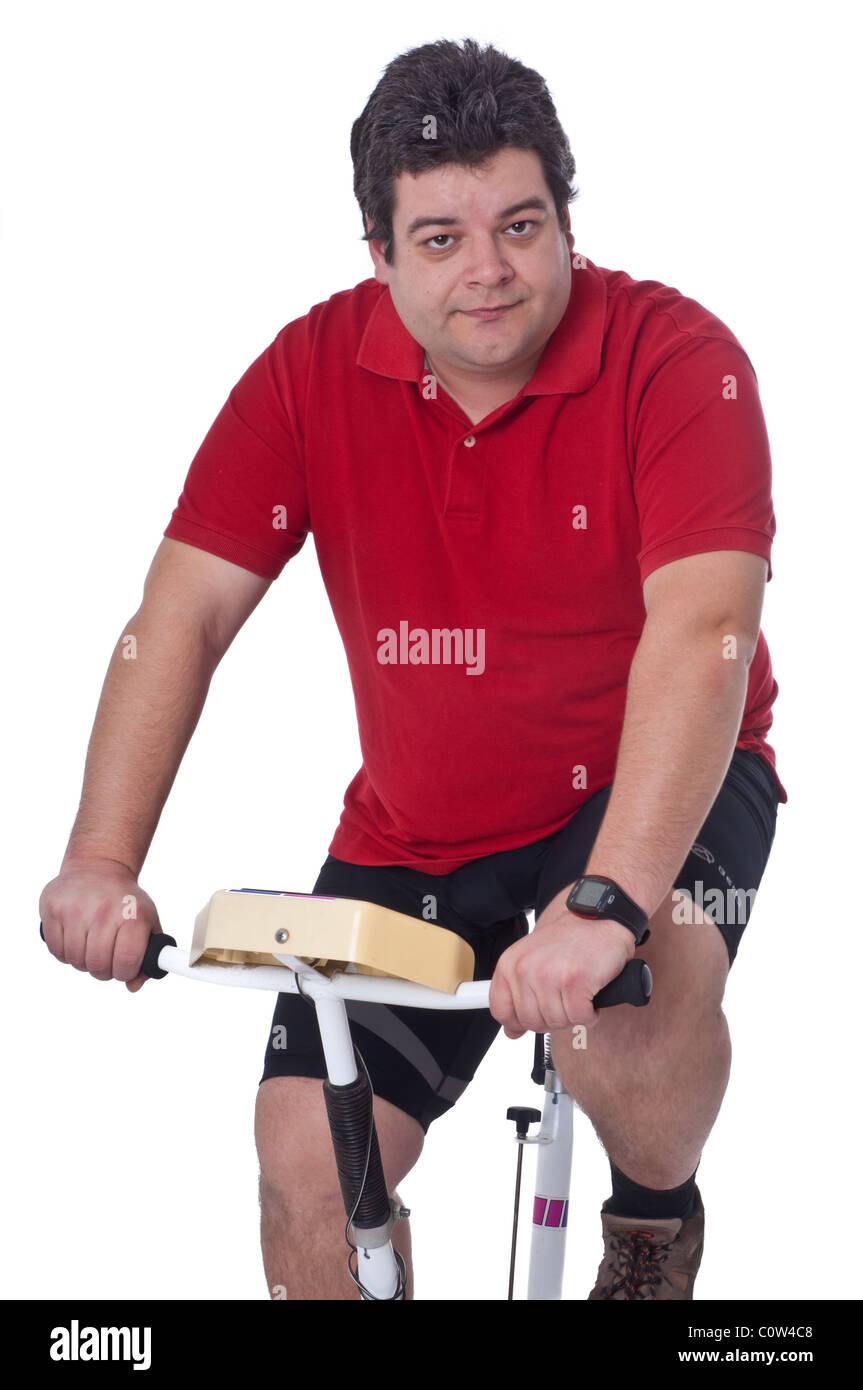 Man exercise bicycle Cut Out Stock Images & Pictures - Alamy