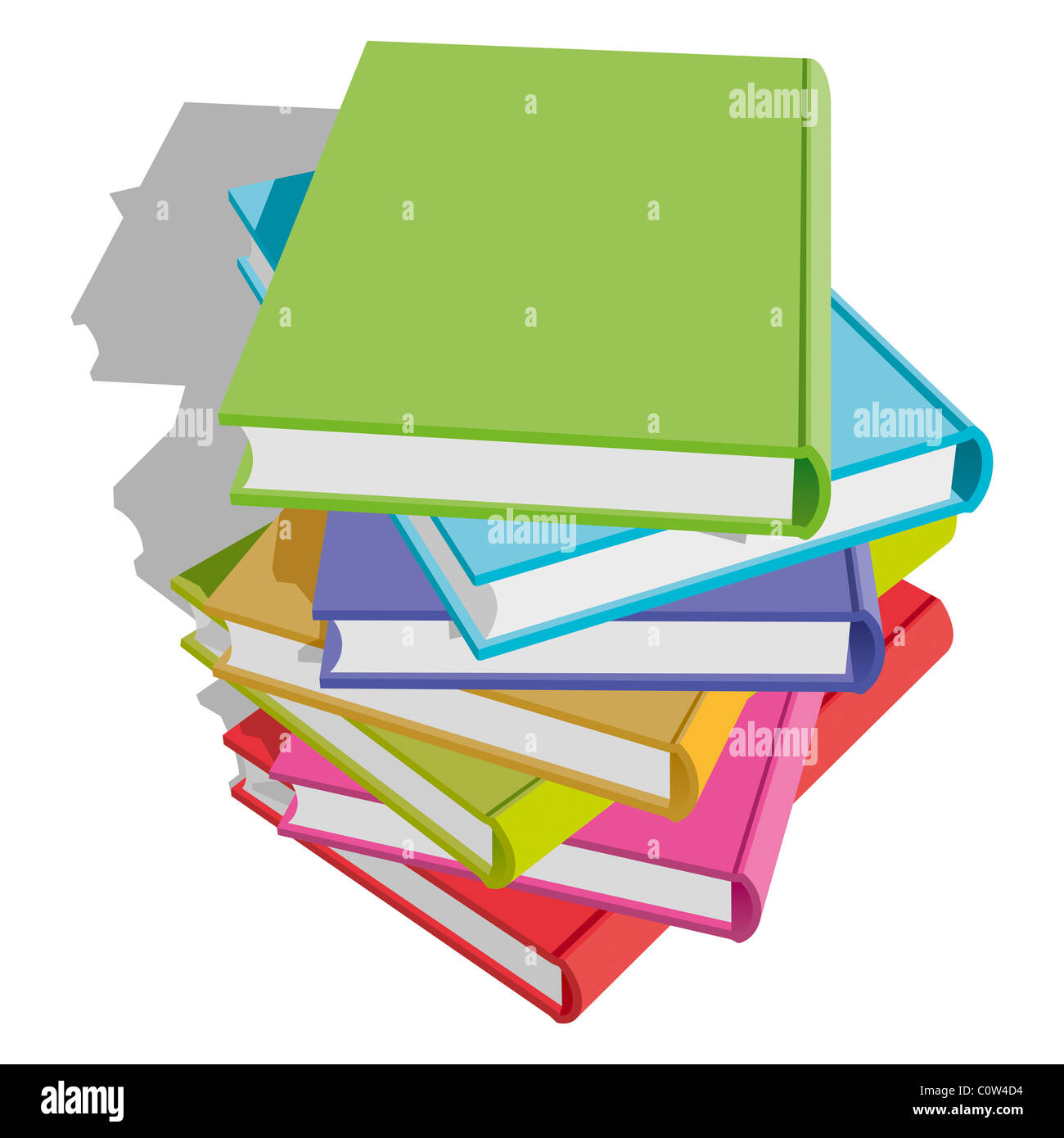 Illustration of computer and books hi-res stock photography and images ...