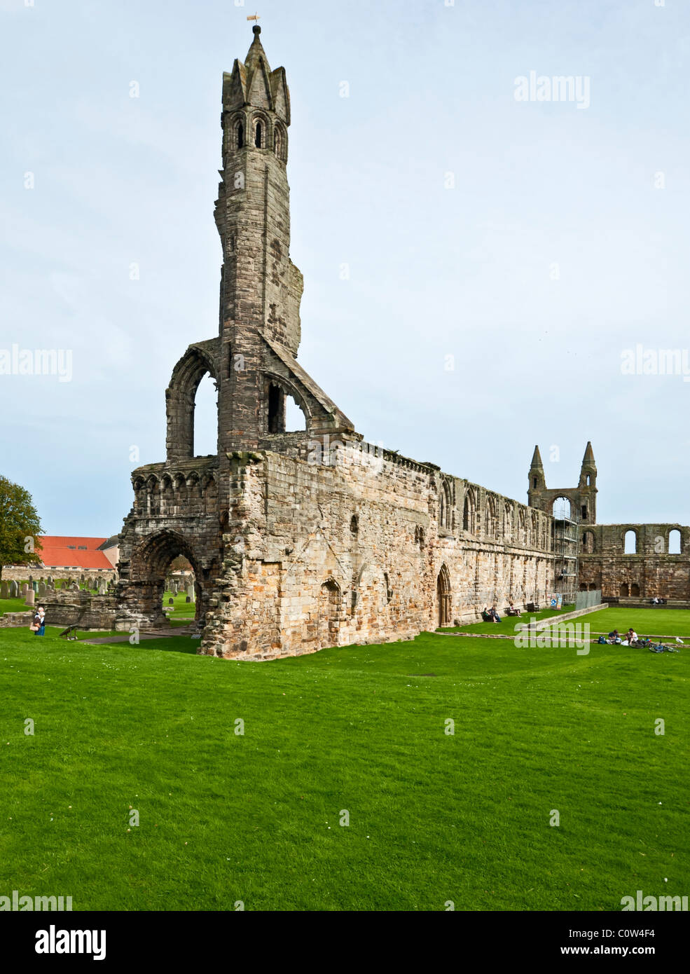 The Nave and West Gable ruins of St. Andrews Cathedral in St. Andrews ...