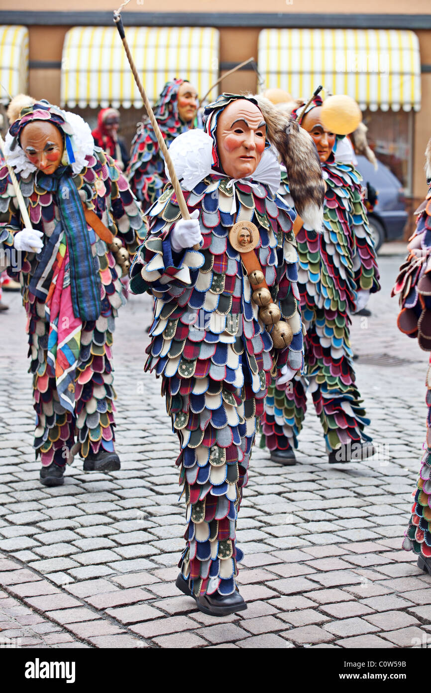 Traditional carnival masks and costumes in Schwarzwald, Black Forest ...