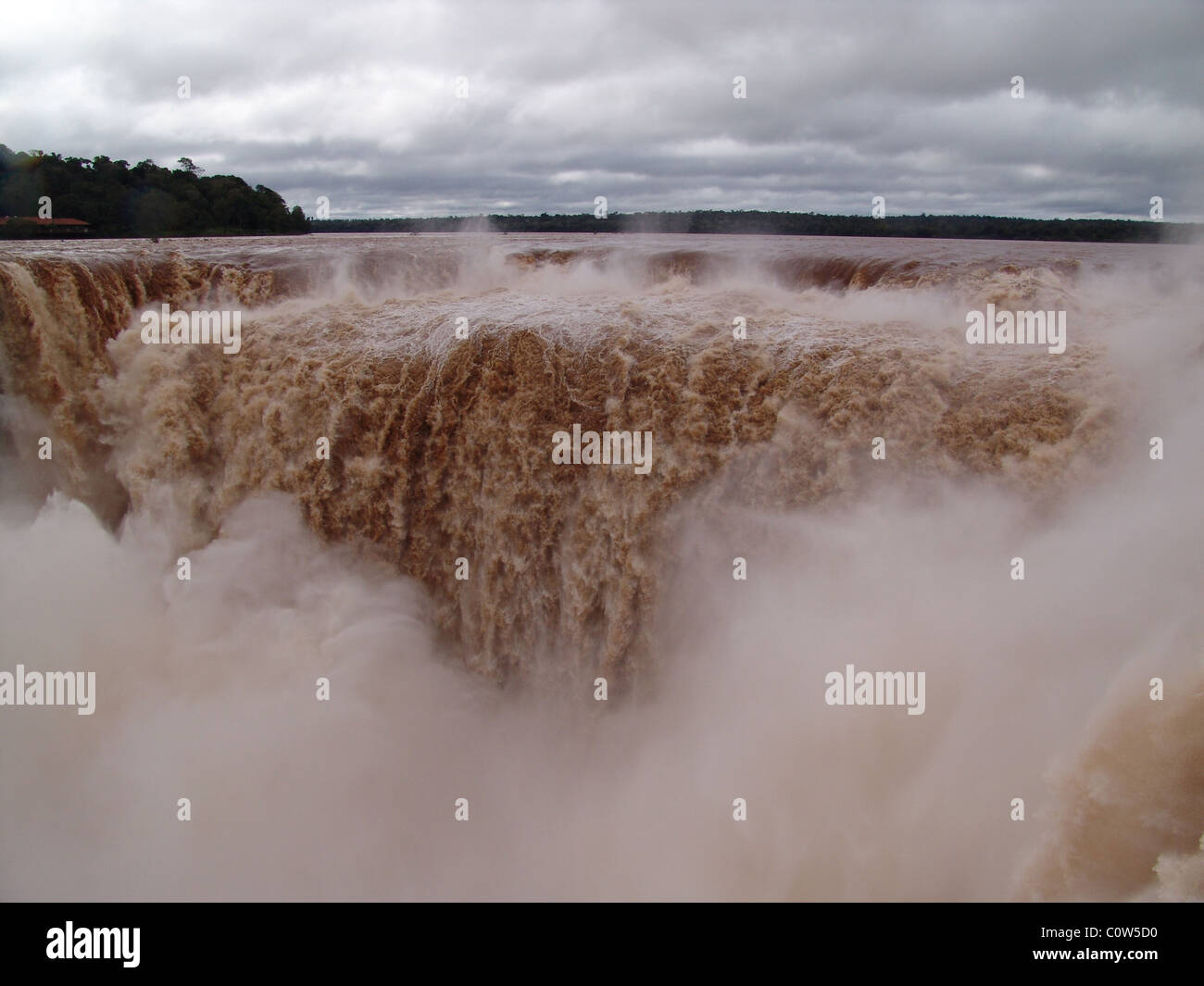 Waterfall at Iguacu Brazil after heavy rainfall at the Devil's Throat ...