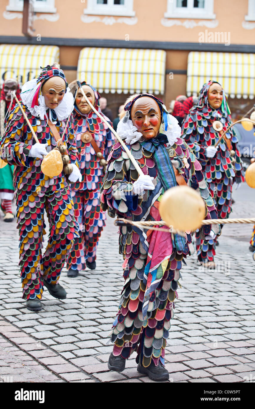 Traditional carnival masks and costumes in Schwarzwald, Black Forest ...