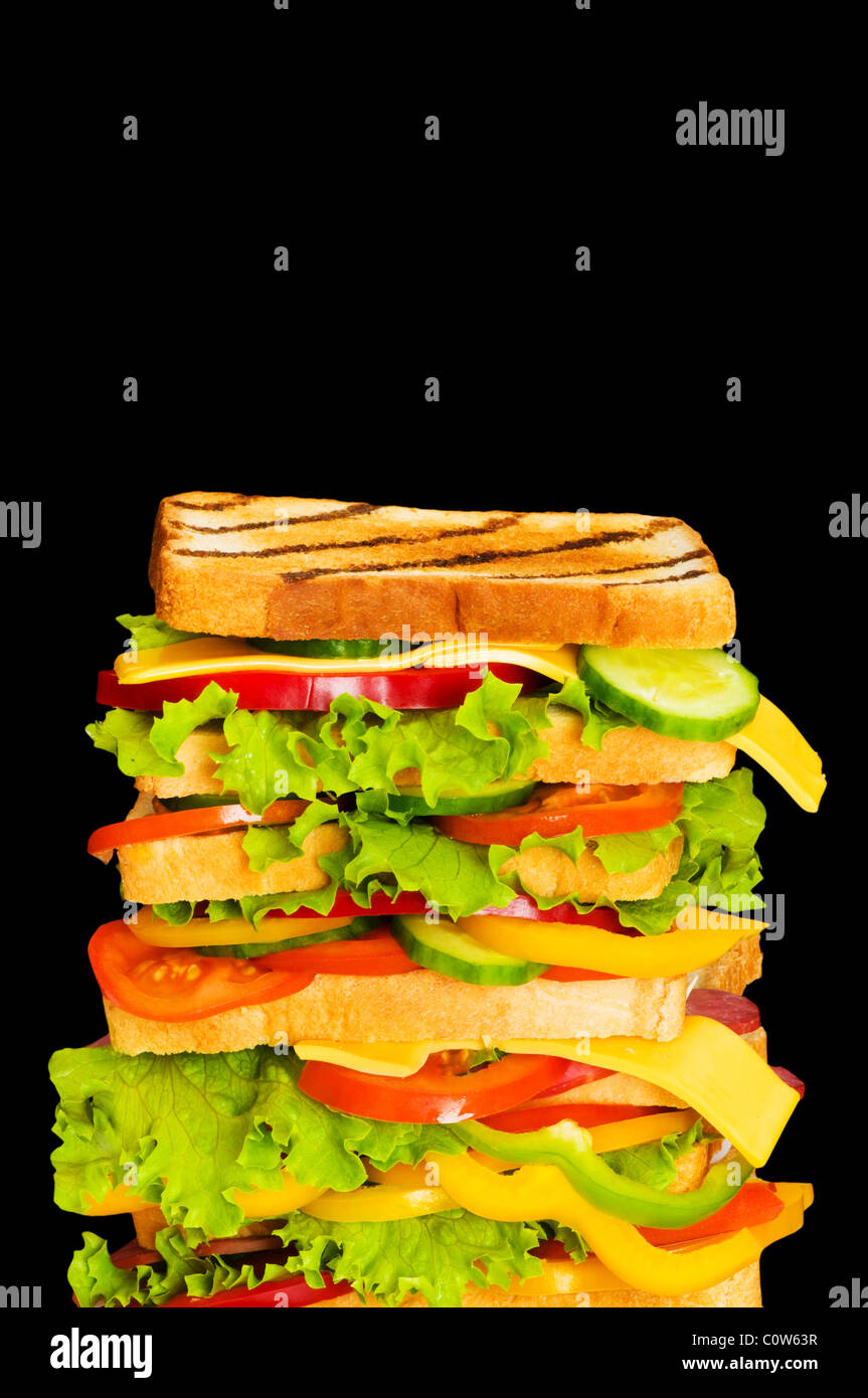 Giant sandwich isolated on the white background Stock Photo - Alamy