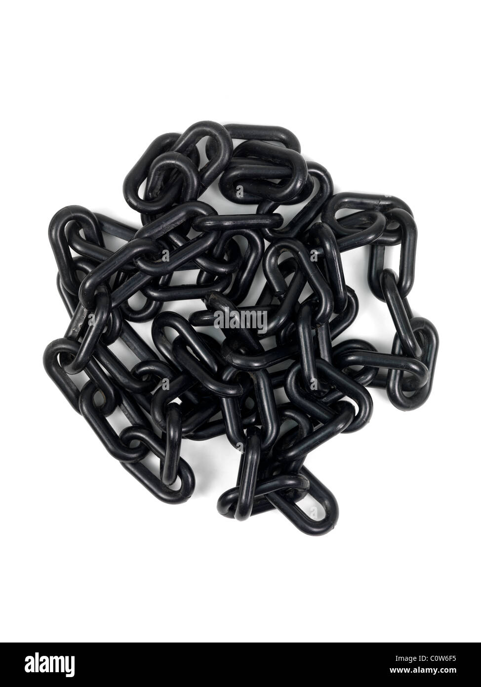 A black chain isolated against a white background Stock Photo - Alamy
