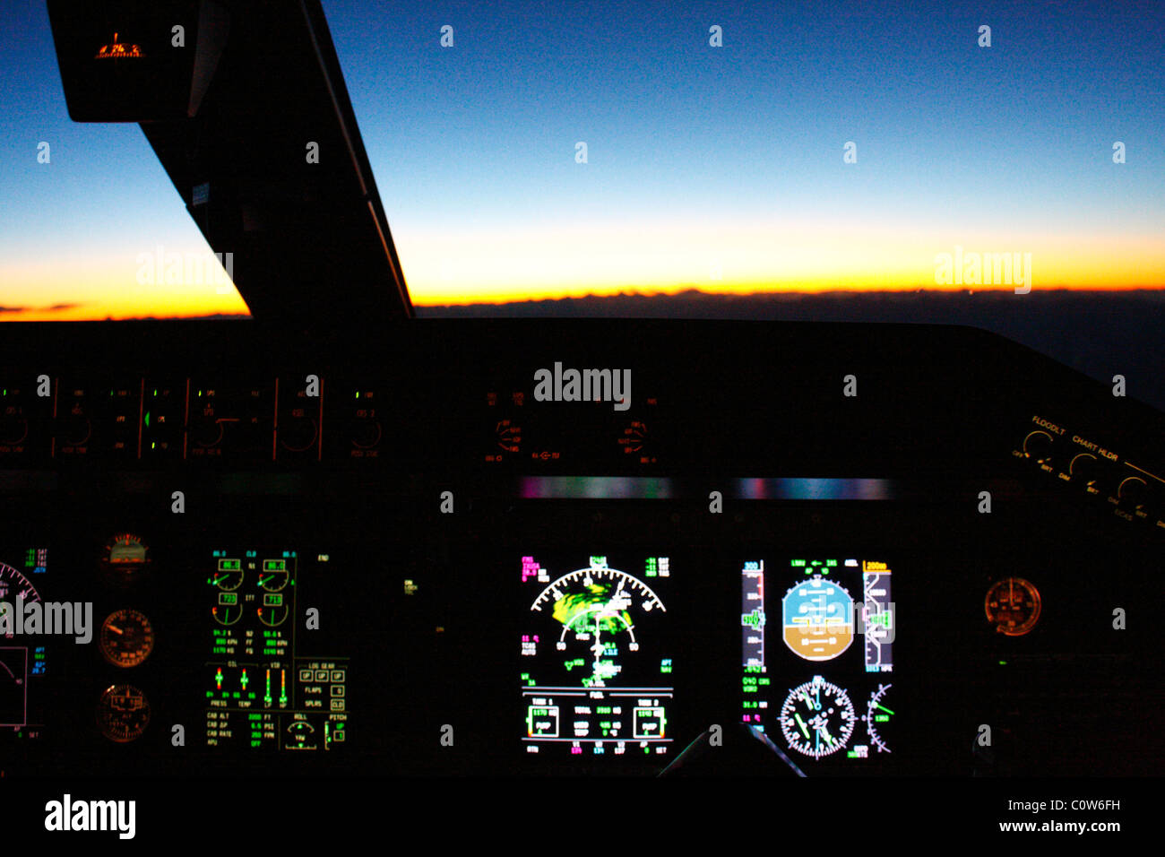 Cockpit in flight Stock Photo - Alamy