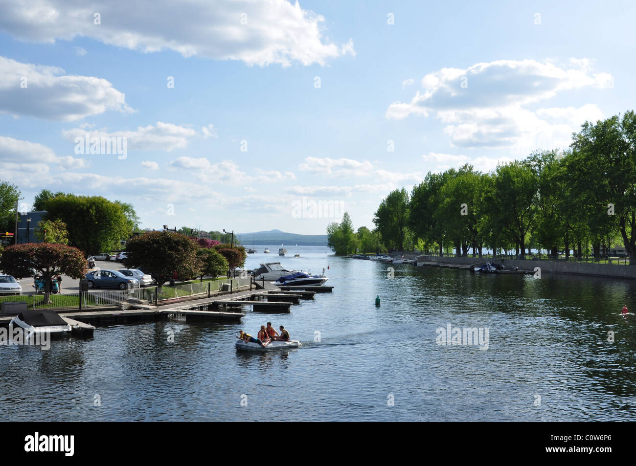 river magog at magog quebec canada Stock Photo - Alamy