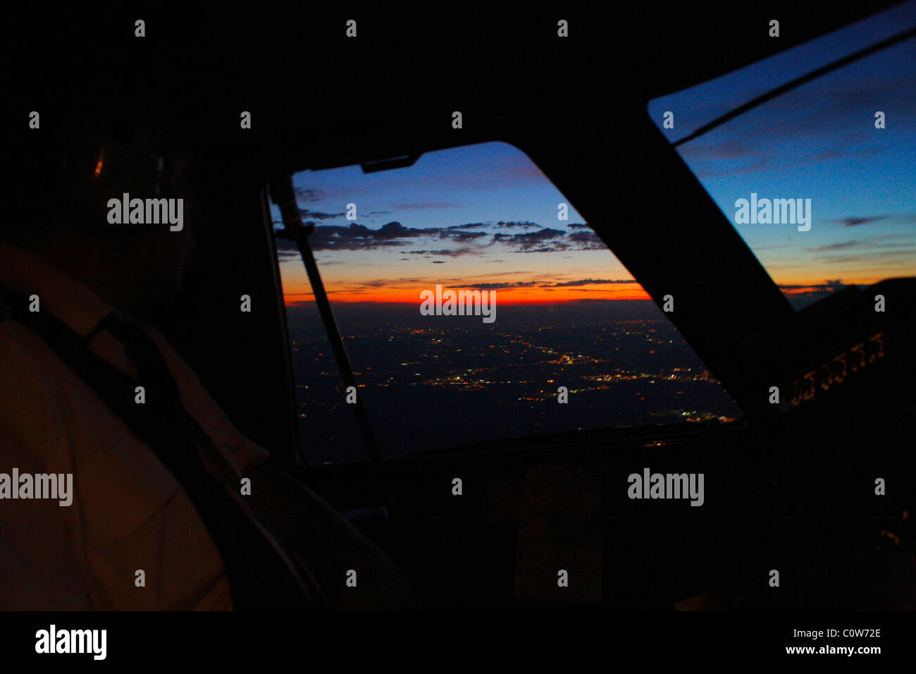 Cockpit in flight Stock Photo - Alamy