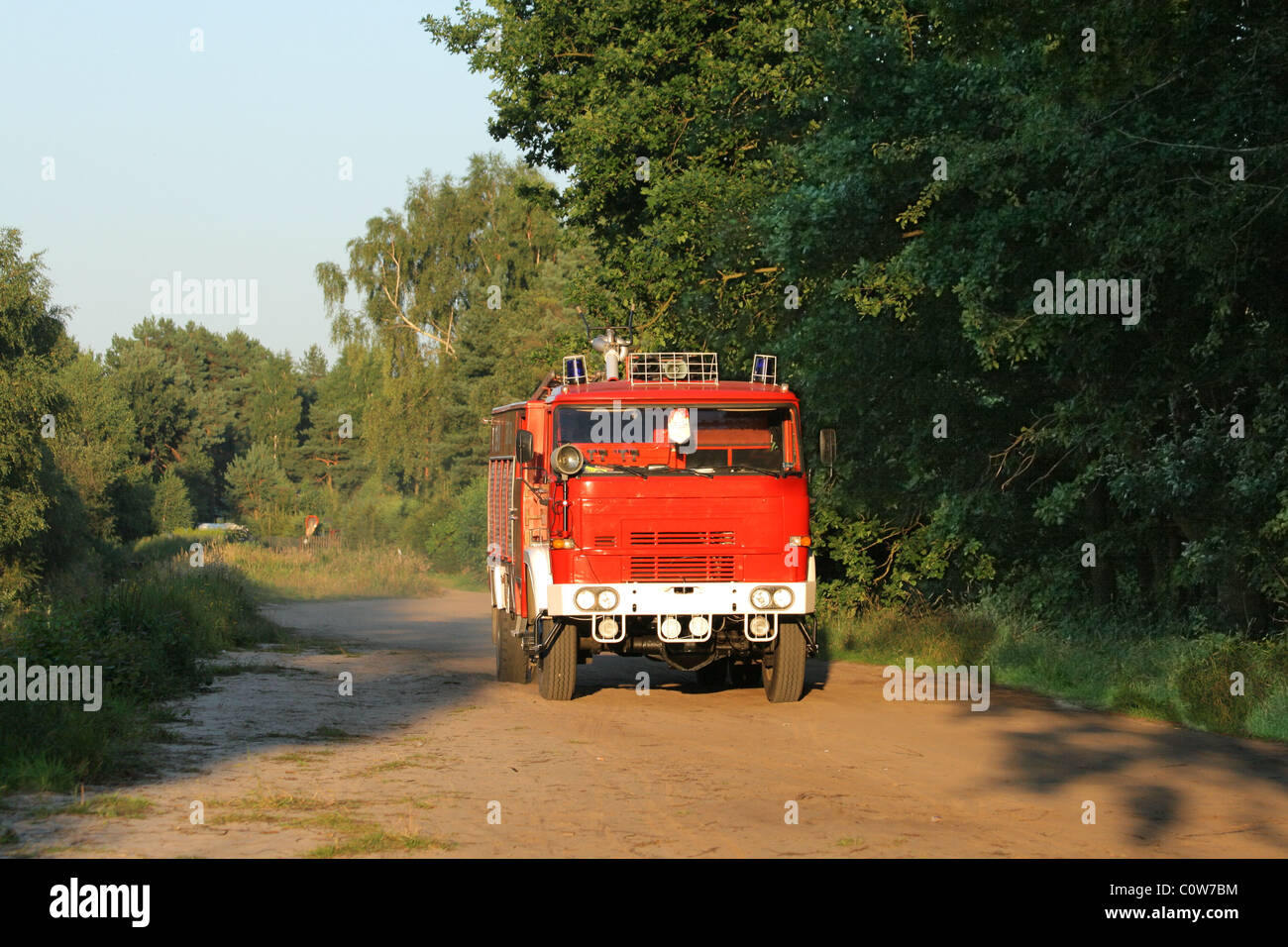 Red fire engine Stock Photo - Alamy