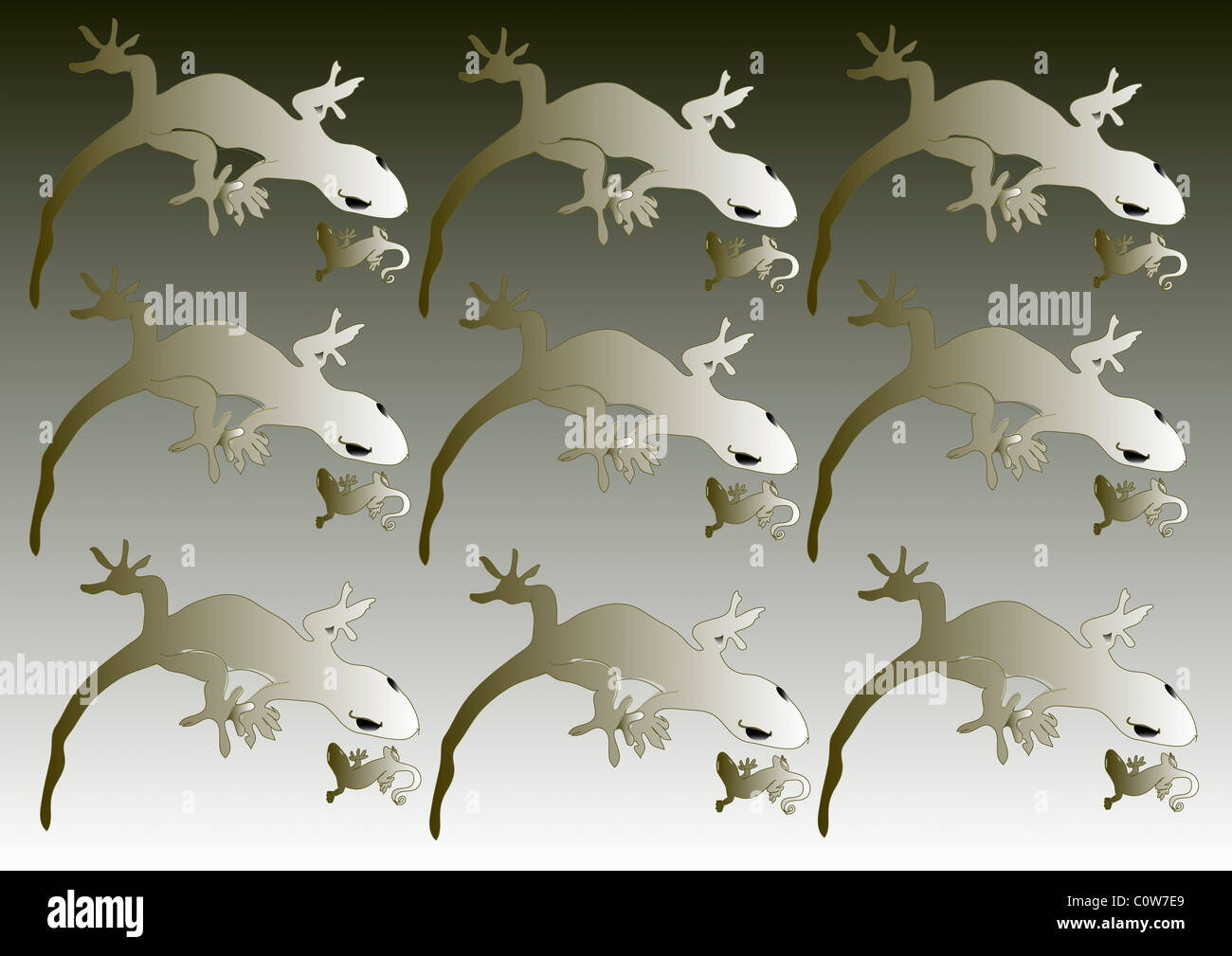 Pattern of Japanese Painting, Lizard Stock Photo - Alamy