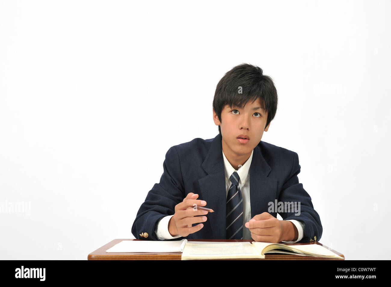 High School Boy Studying Stock Photo - Alamy