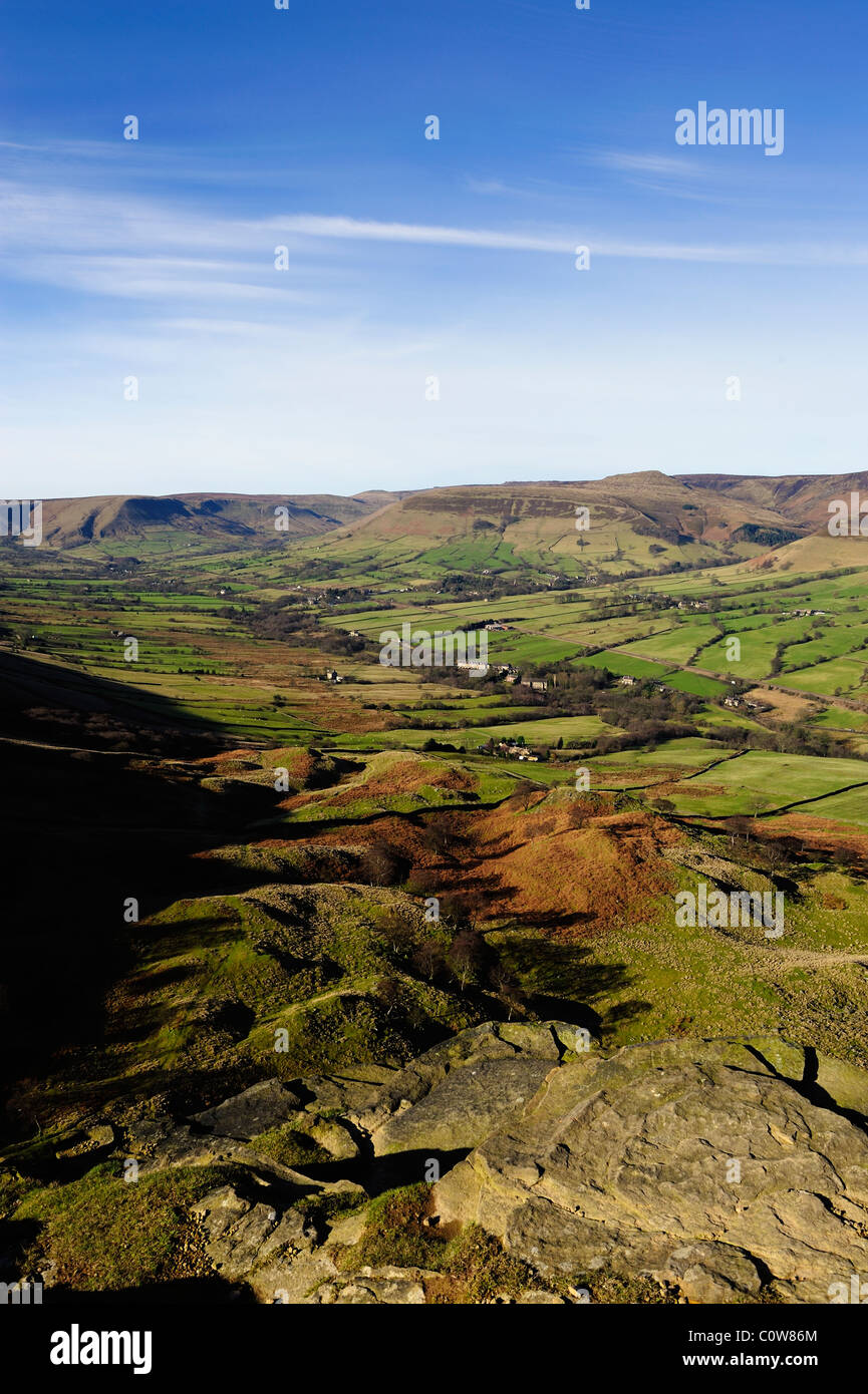 view of edale from black tor derbyshire peak district england uk Stock ...