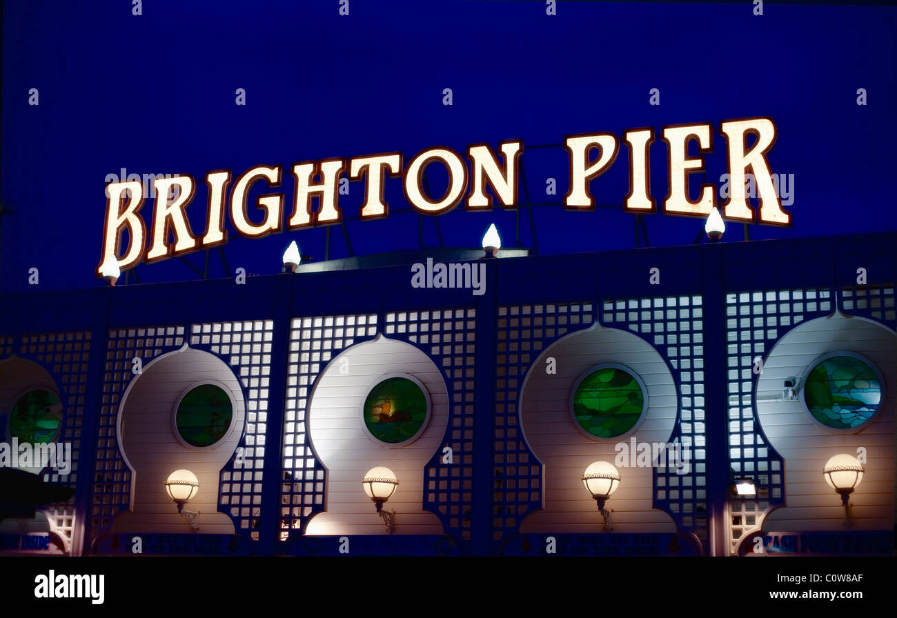 Brighton palace pier night hi-res stock photography and images - Alamy