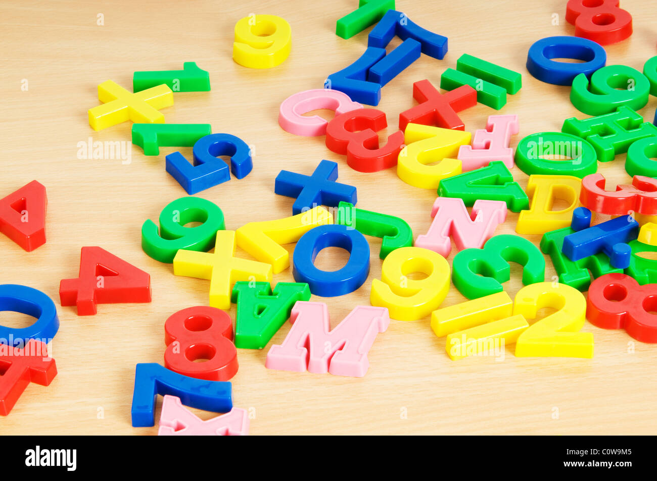 Children letters digits on table hi-res stock photography and images ...