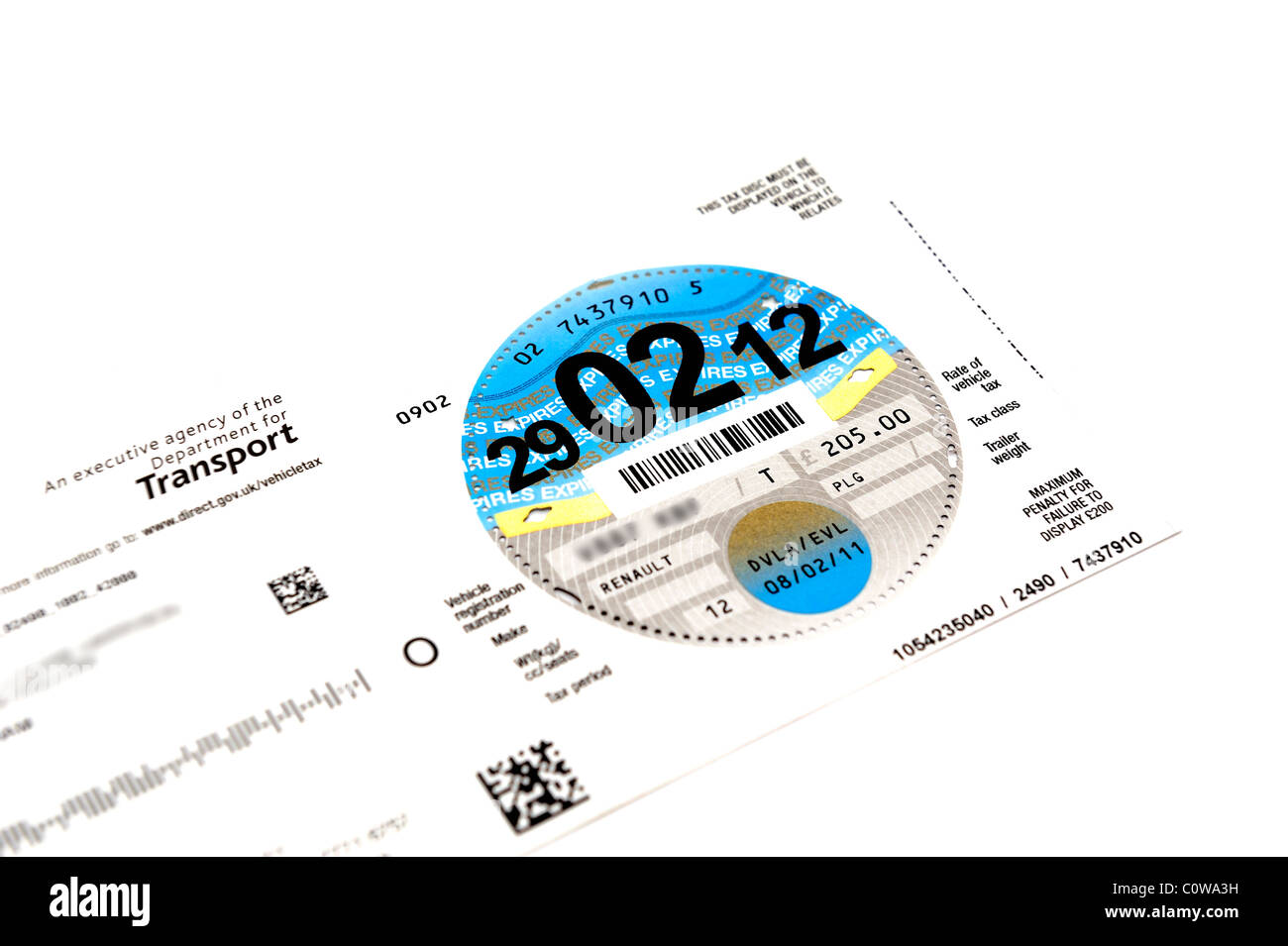 Uk road tax disc hi-res stock photography and images - Alamy