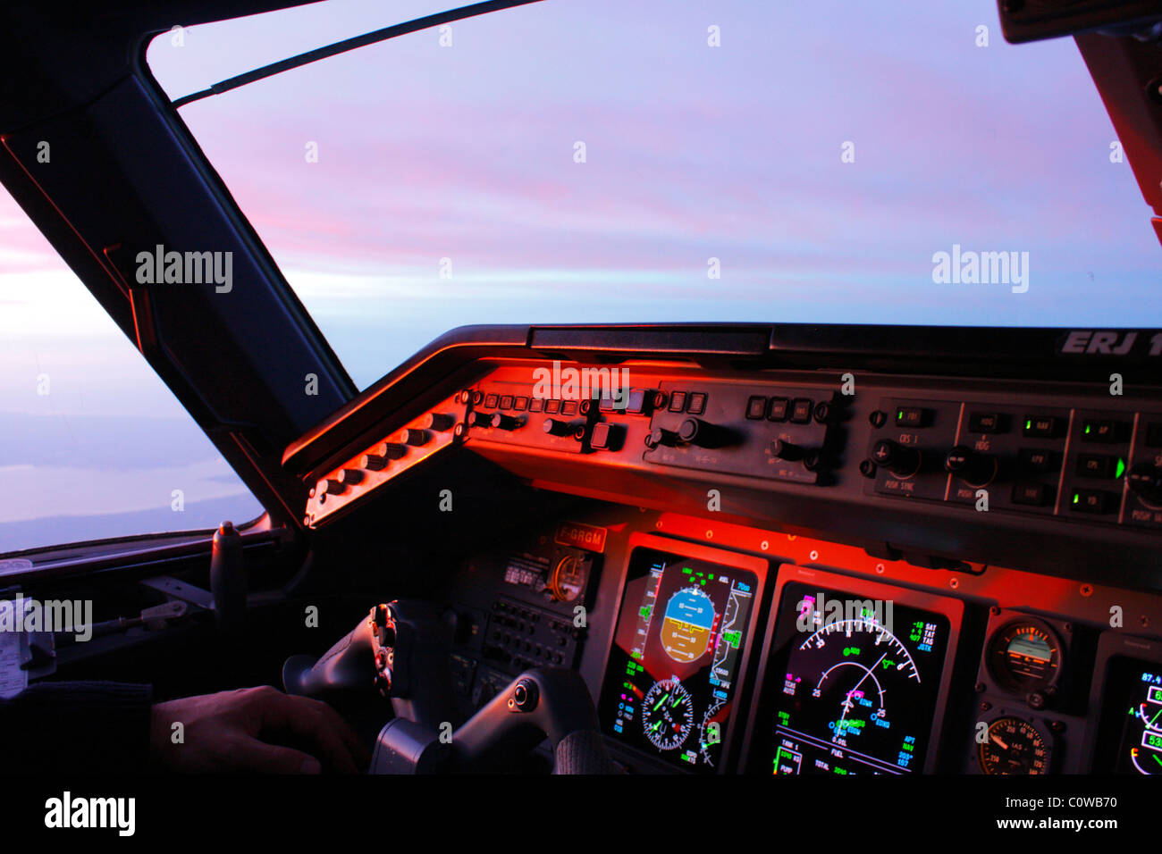 cockpit in flight Stock Photo - Alamy