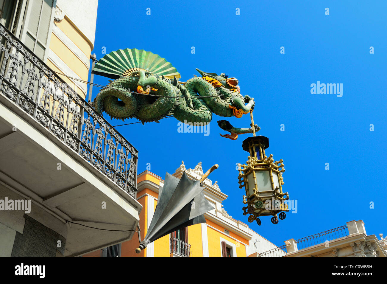 Chinese dragon on facade of early modernist building "Casa Bruno ...