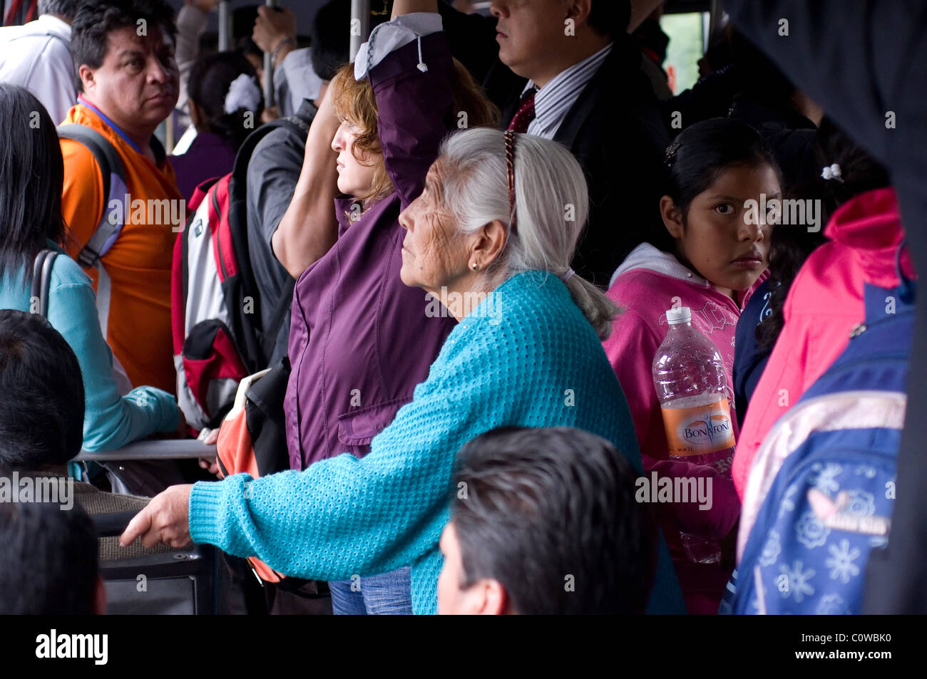 Full bus in Mexico city Stock Photo - Alamy