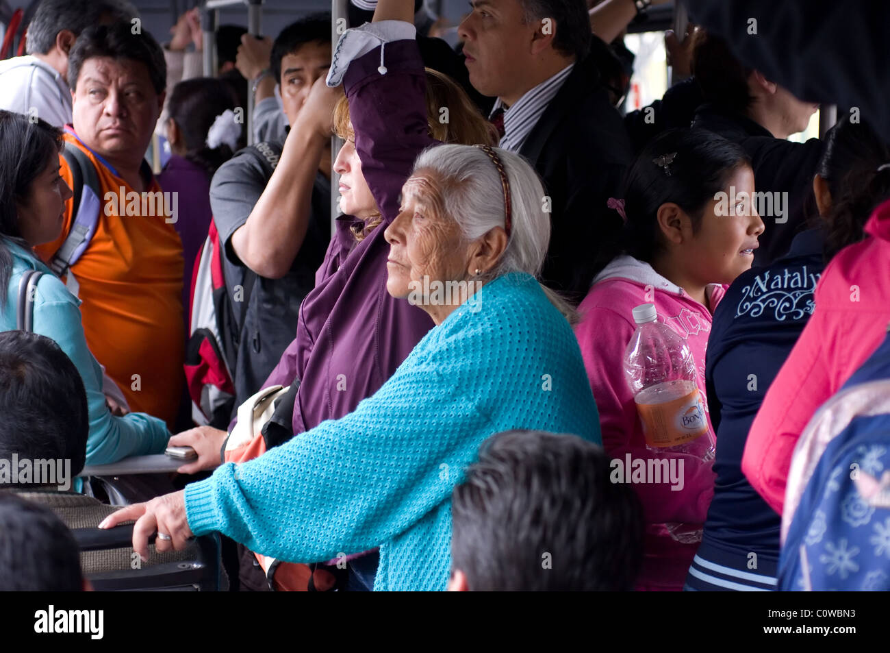 Full bus in Mexico city Stock Photo - Alamy