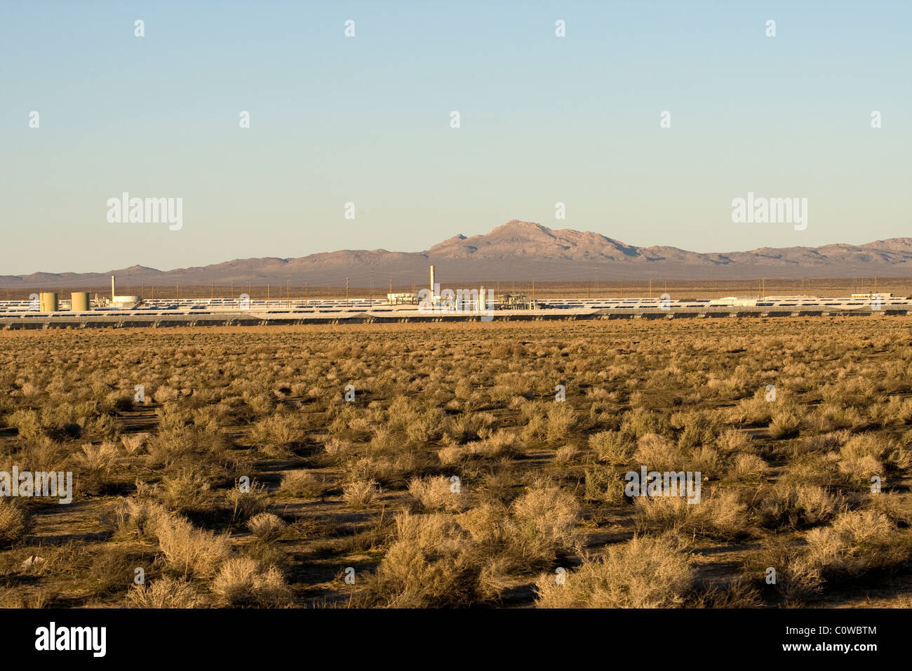 Solar panel energy farm in the Mojave Desert, California Stock Photo ...