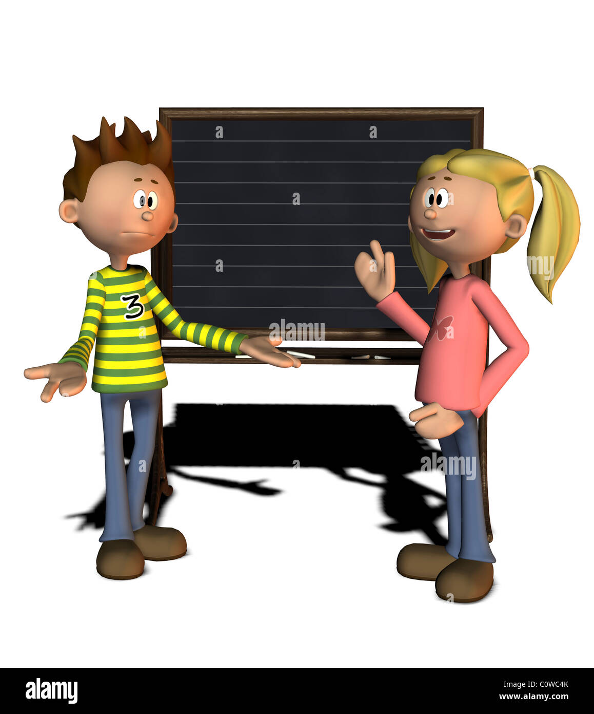 Boy cartoon student blackboard hi-res stock photography and images - Alamy