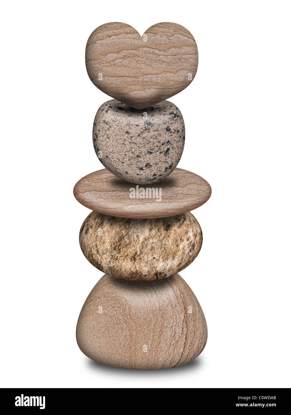 Stack of Isolated Balanced Rock Pebbles with Heart Illustration Stock ...