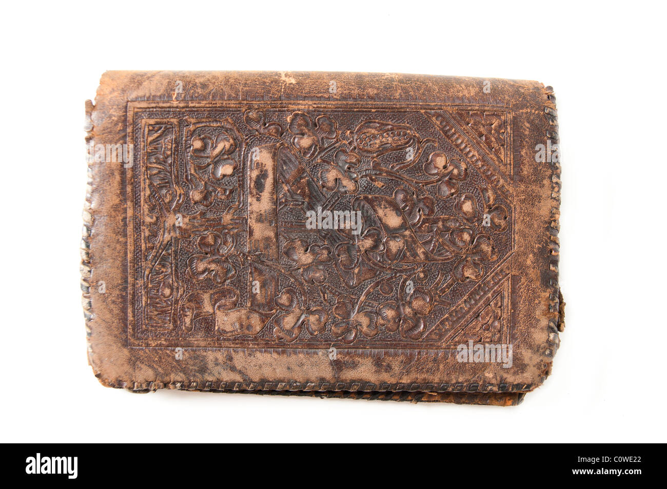 Still life of beautiful old antique man leather wallet Stock Photo - Alamy