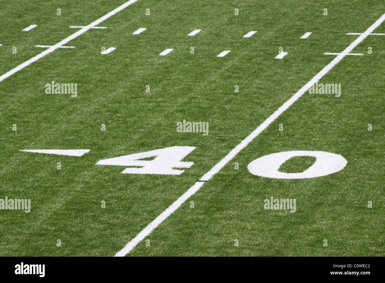 Forty yard line of football Field Stock Photo - Alamy
