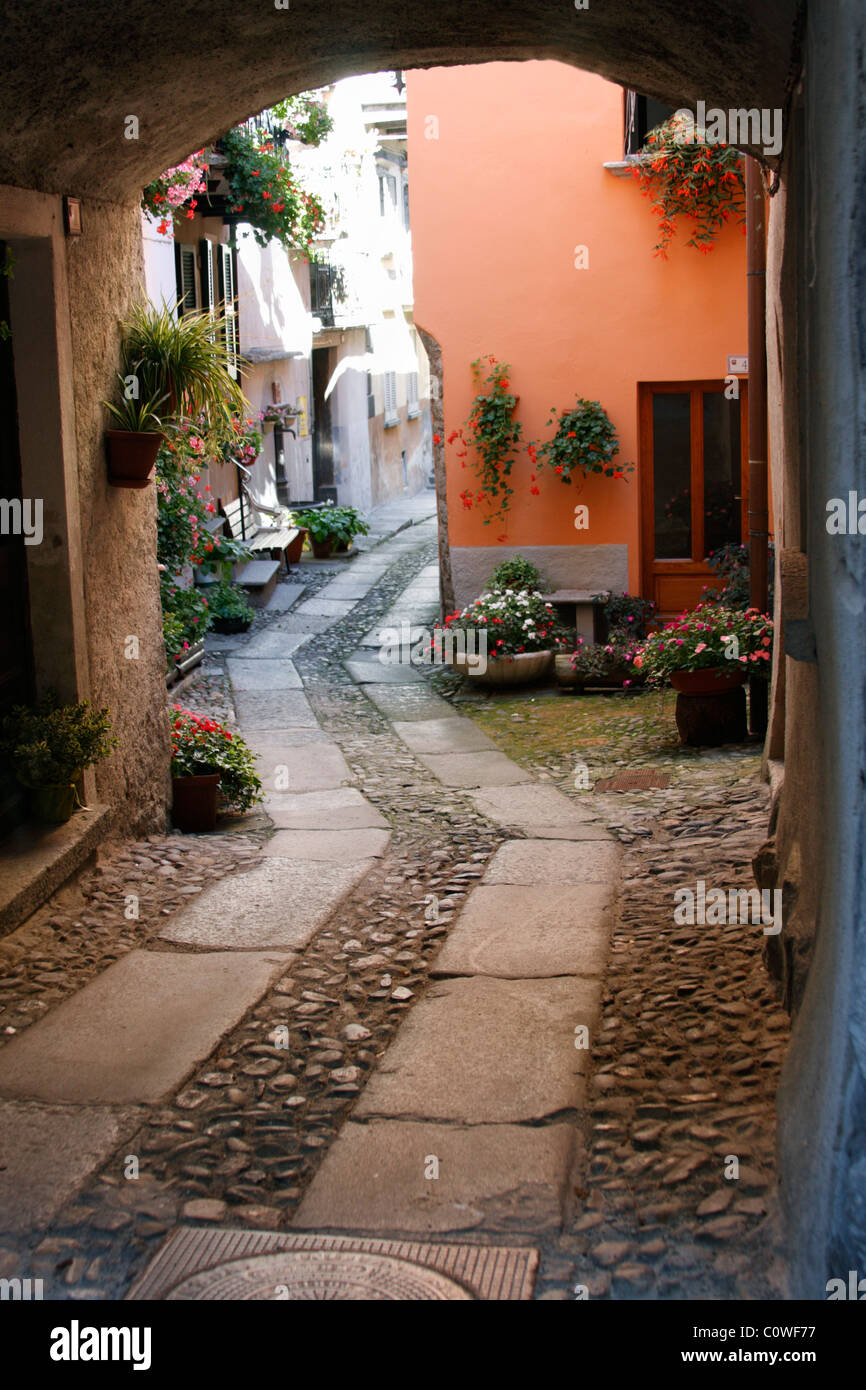 Narrow alley, Malesco, Italy Stock Photo - Alamy
