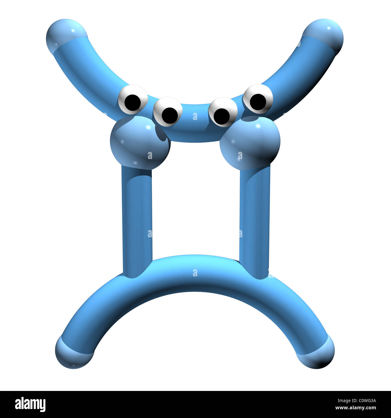 Man's dark blue zodiac signs, the front view, 3d, it is isolated ...