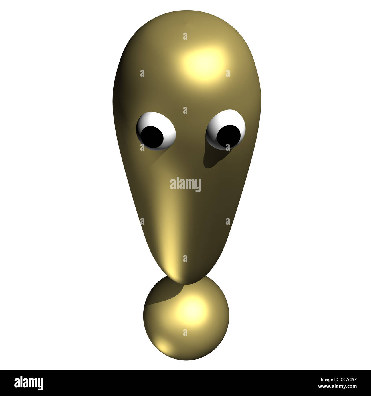 Exclamation mark with eyes, 3d, a white background Stock Photo - Alamy