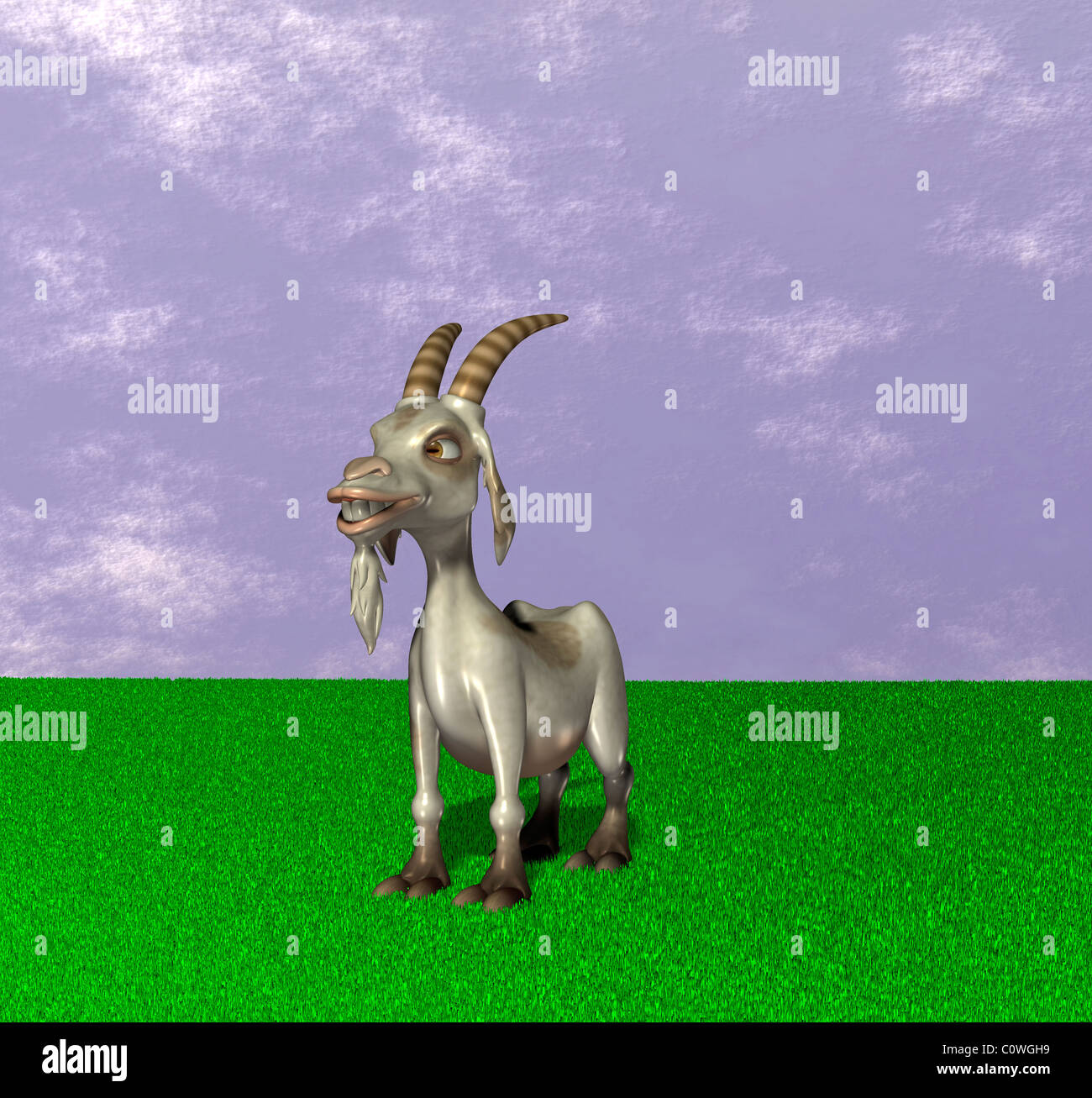 goat animal illustration comic style Stock Photo - Alamy