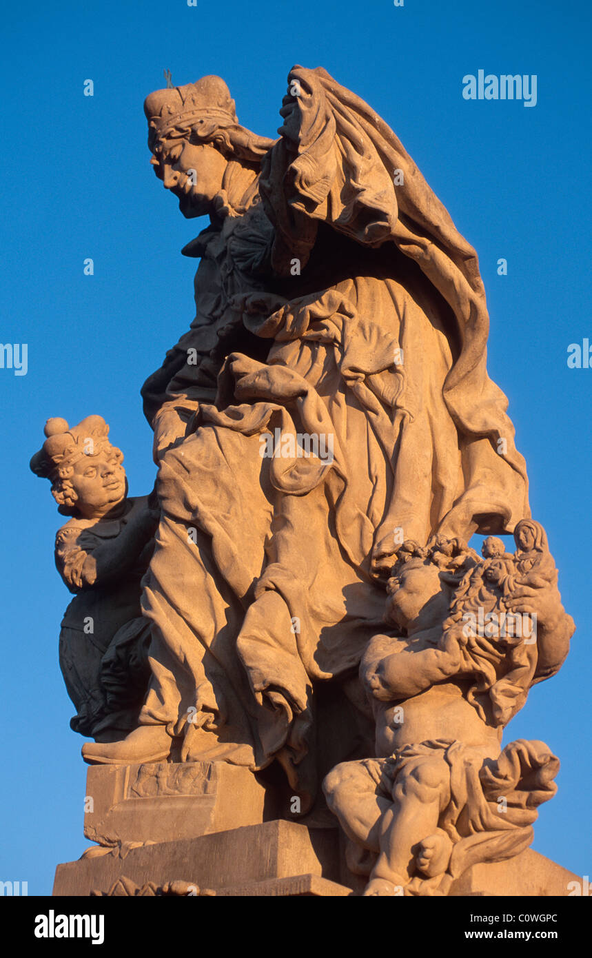 Charles Bridge (Karlov Most), Statue of Ludmilla, Prague, Czech ...