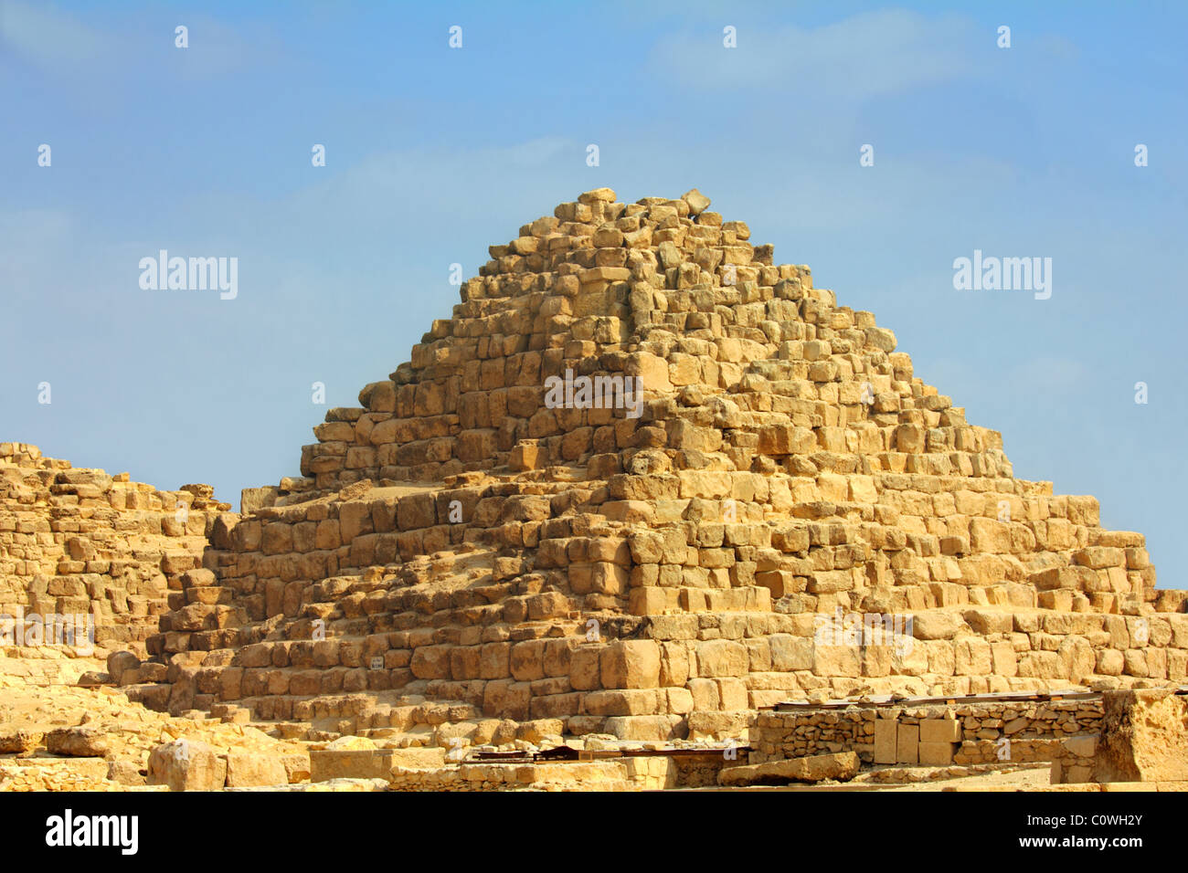 small ancient egypt pyramid in Giza Cairo Stock Photo - Alamy