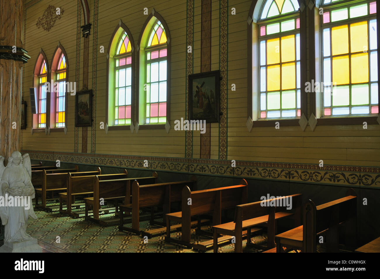 Church with coloured glass windows Stock Photo - Alamy