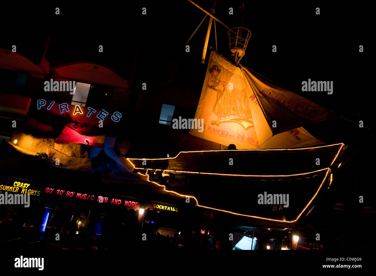 Disco Pirates Inn in Agia Napa, Cyprus Stock Photo - Alamy