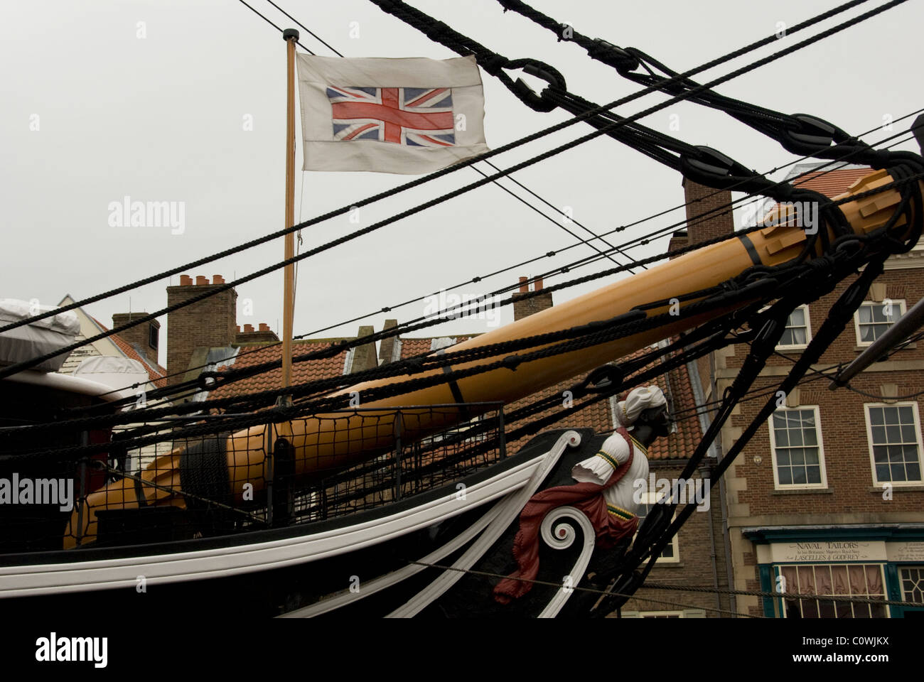 DURHAM; HARTLEPOOL MARITIME EXPERIENCE MUSEUM; THE PROW, WITH WHITE ...