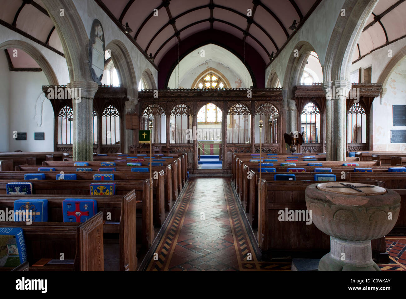 Church of St. Nicholas and St. Cyriac, South Pool, Devon, fine rood ...