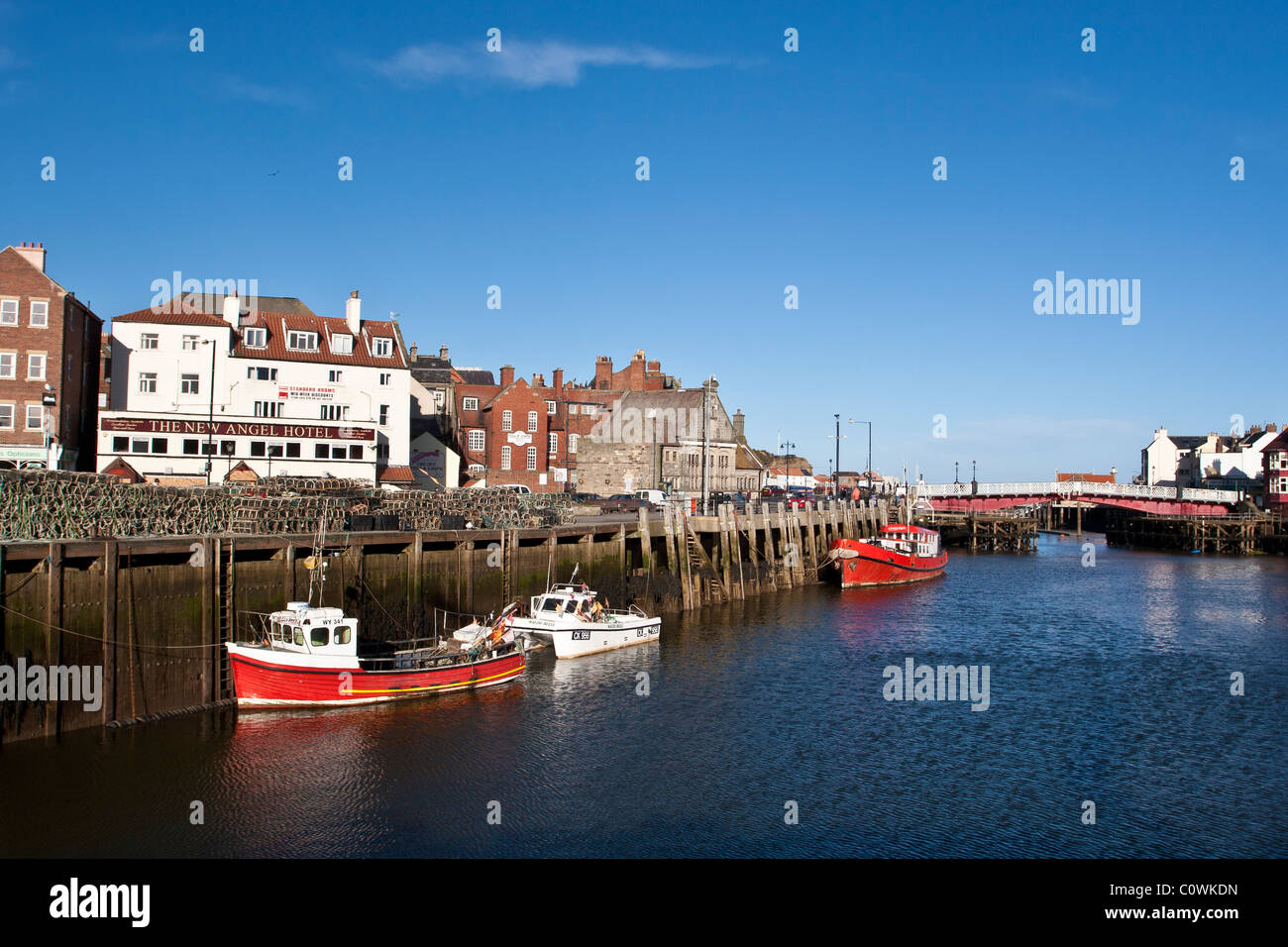 Whitby Harbor and Swing Bridge Stock Photo - Alamy