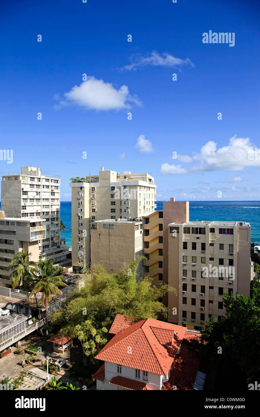 Usa, Caribbean, Puerto Rico, San Juan, Old Town, Condado Resort Area ...