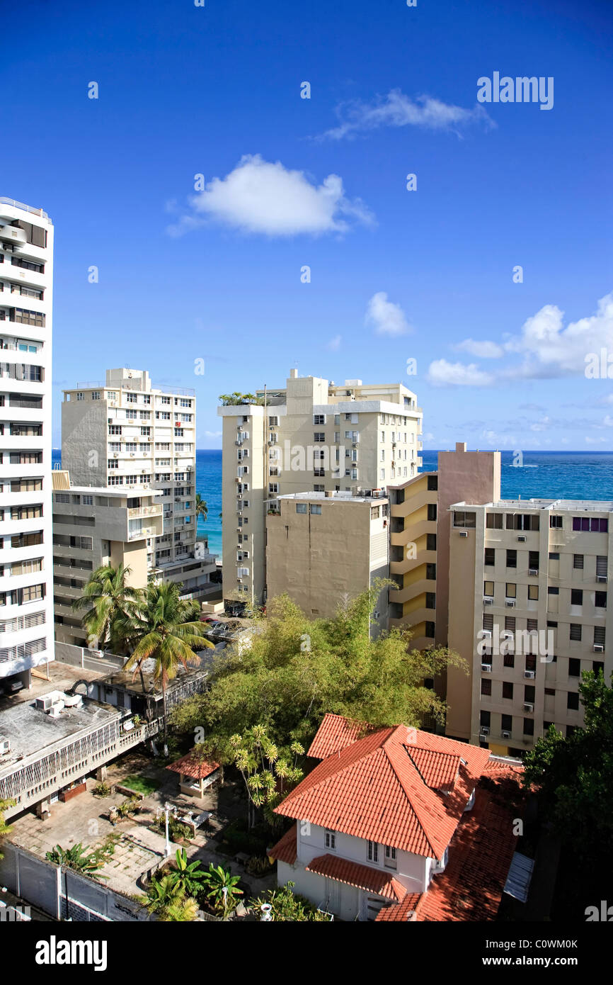 Usa, Caribbean, Puerto Rico, San Juan, Old Town, Condado Resort Area ...