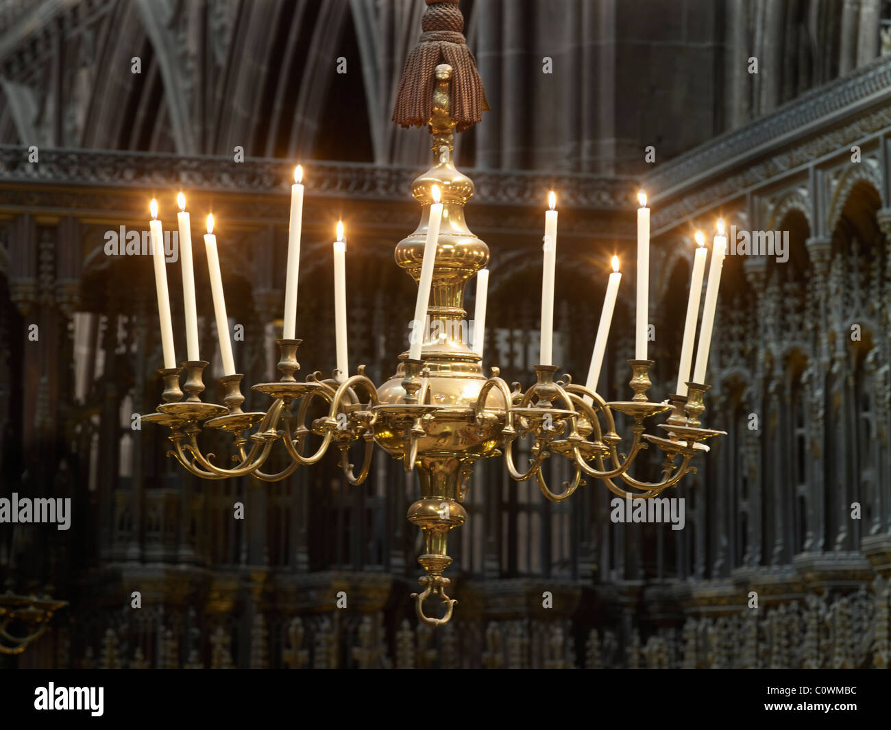 Manchester Cathedral Seventeenth Century brass chandelier in the Choir ...