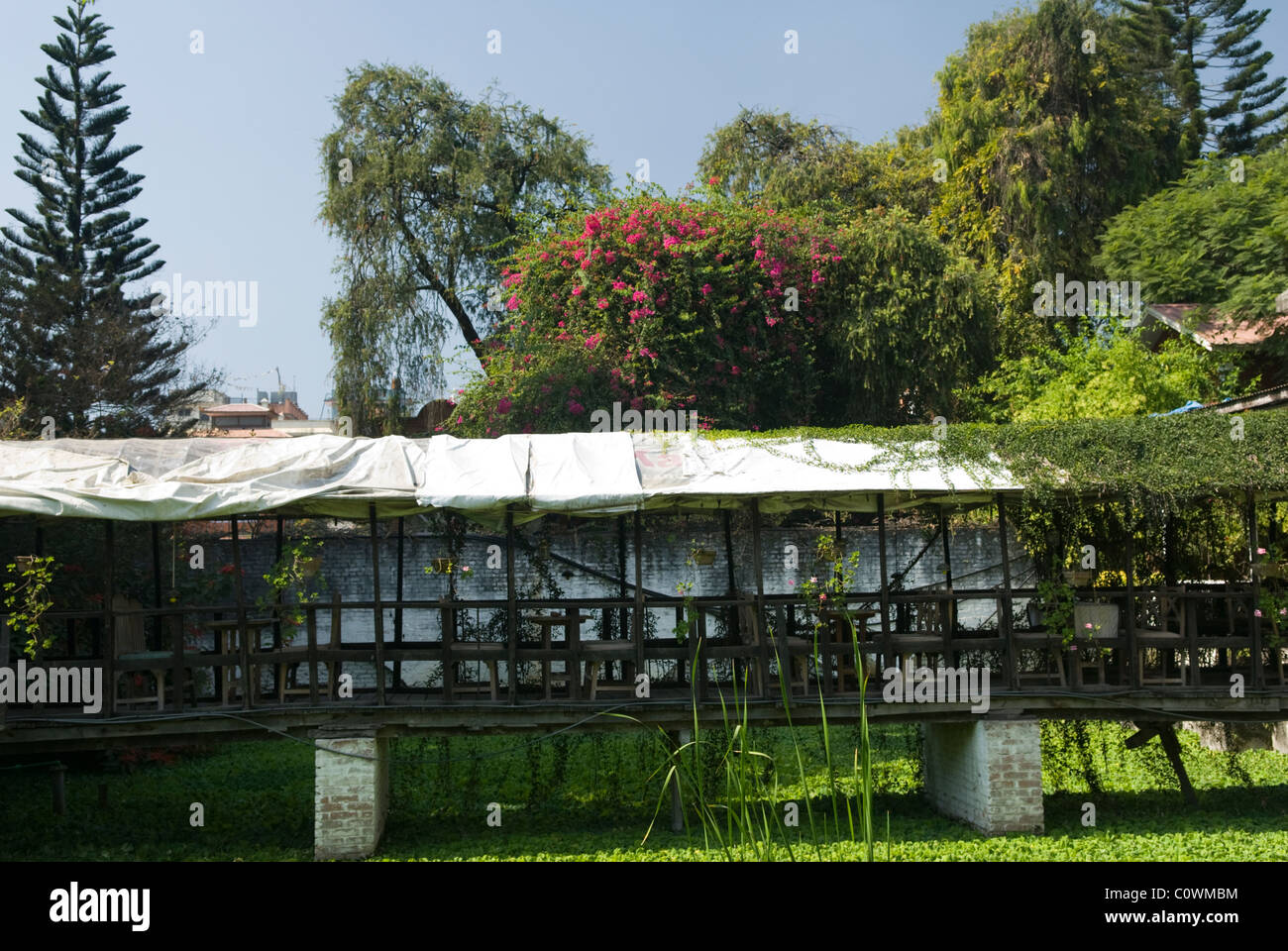 Suspended seating area in the 1905 restaurant, Kathmandu, Nepal Stock ...