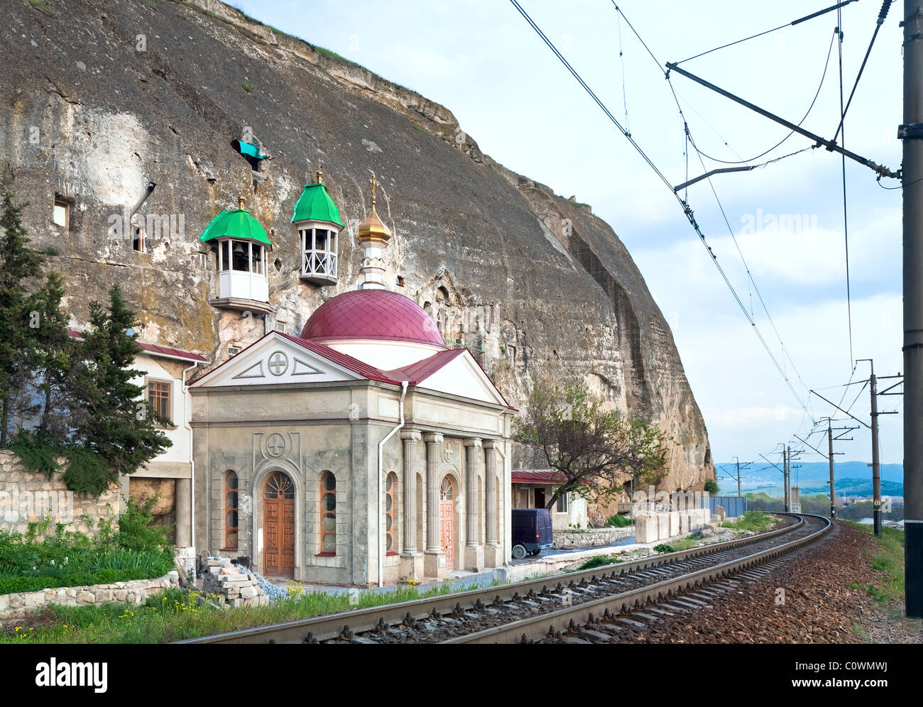 Chapel of an orthodox monastery in rock mountain (Crimea, Ukraine Stock ...