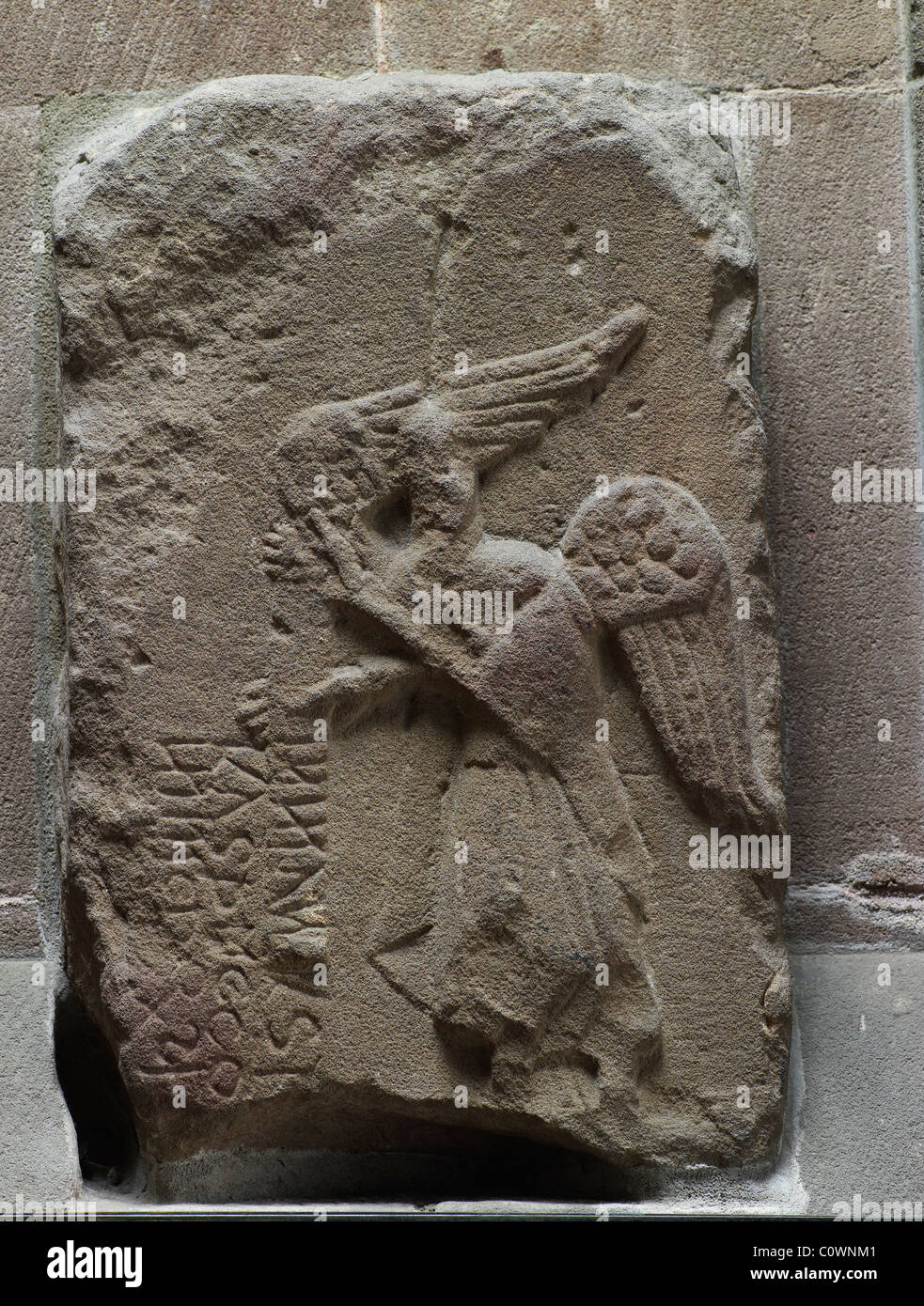 Manchester Cathedral angel stone Stock Photo - Alamy