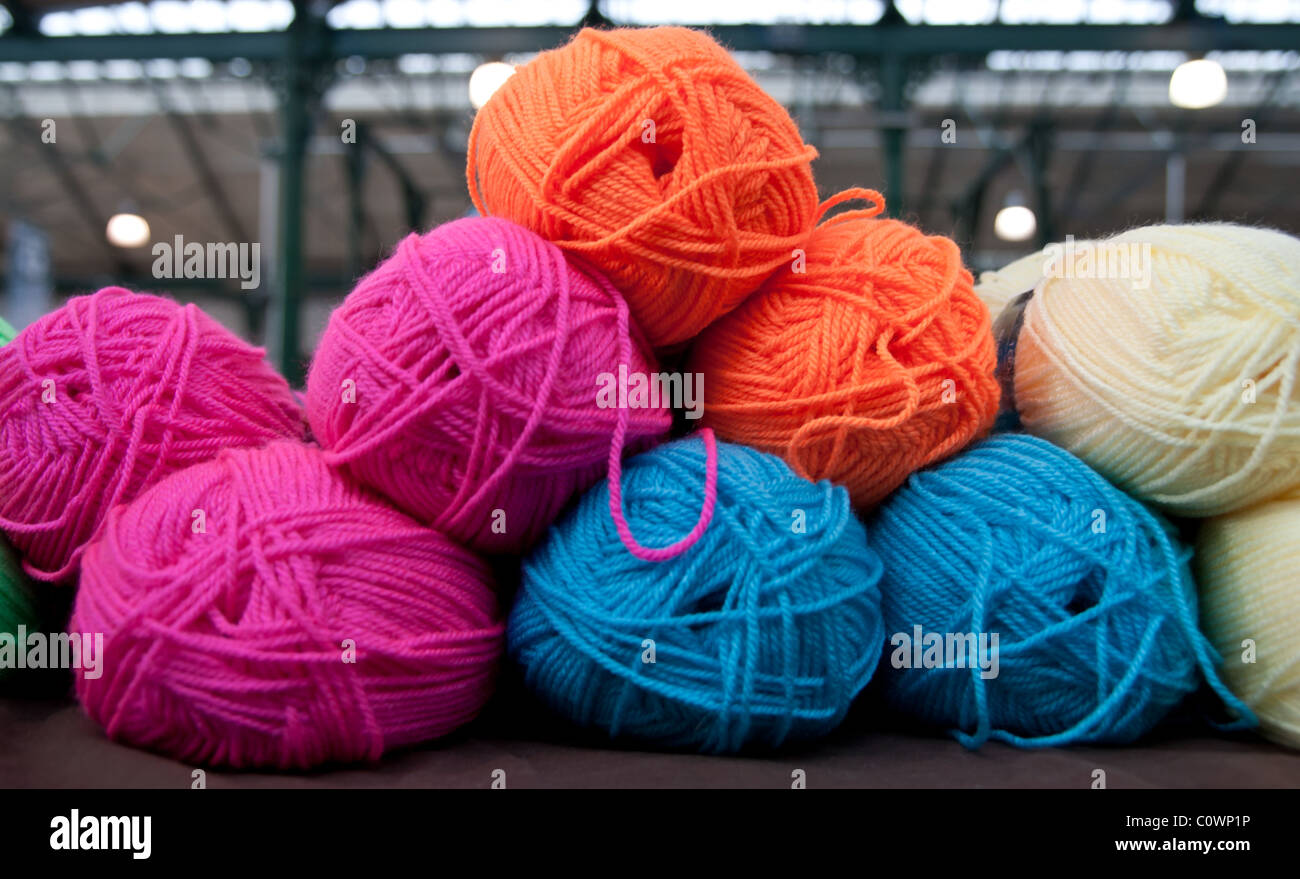 All the coloured wool Stock Photo - Alamy