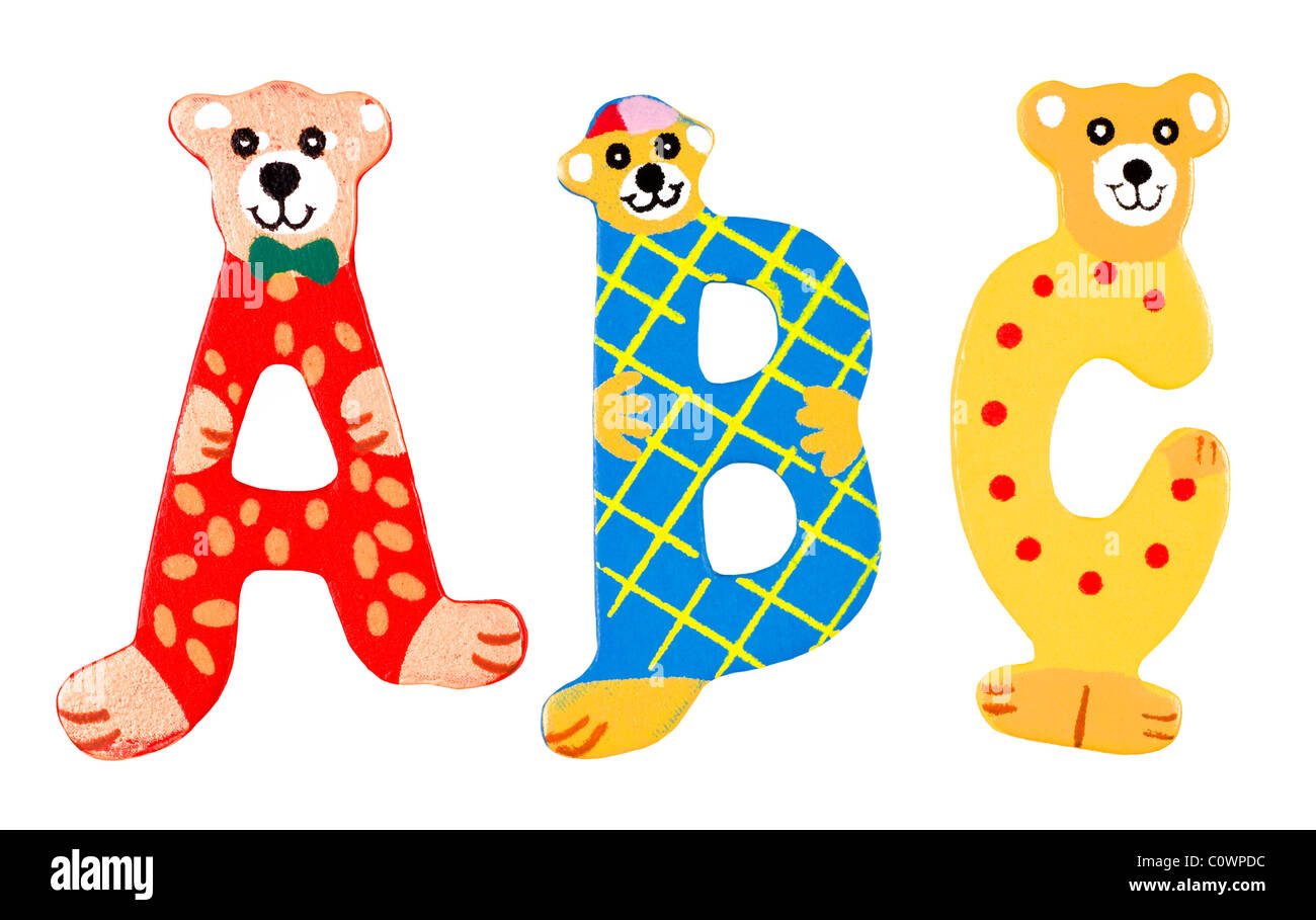 Children's cut-out play letters spelling "ABC" - France Stock Photo - Alamy