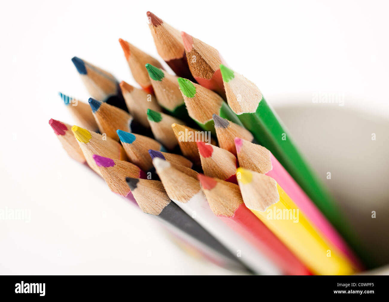 Selection of coloured pencils / crayons Stock Photo - Alamy