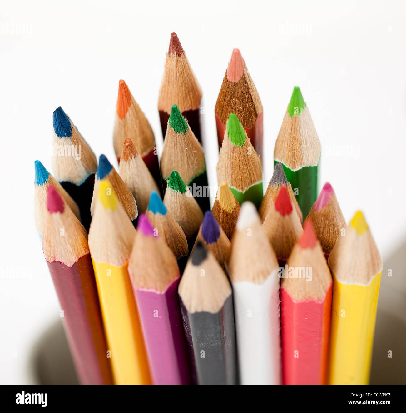 Selection of coloured pencils / crayons Stock Photo - Alamy