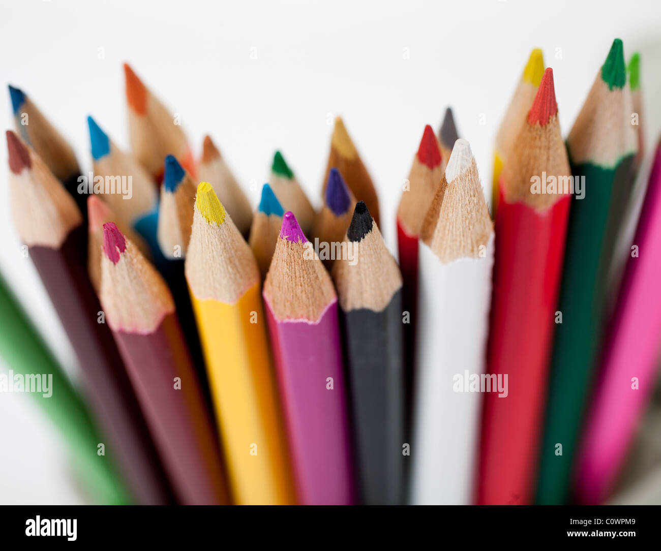 Selection of coloured pencils / crayons Stock Photo - Alamy